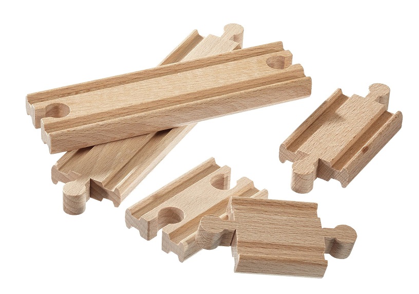 Pack Rails droits en bois 6 pièces pour train - Eichhorn
